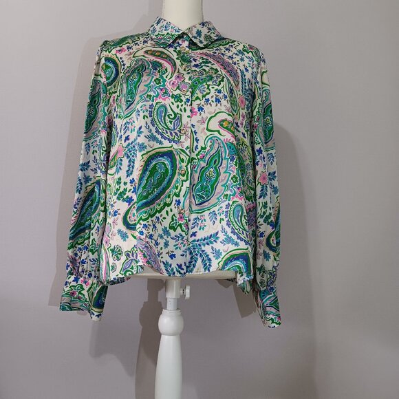 Zara | Tops | Zara Satin Effect Shirt | Poshmark